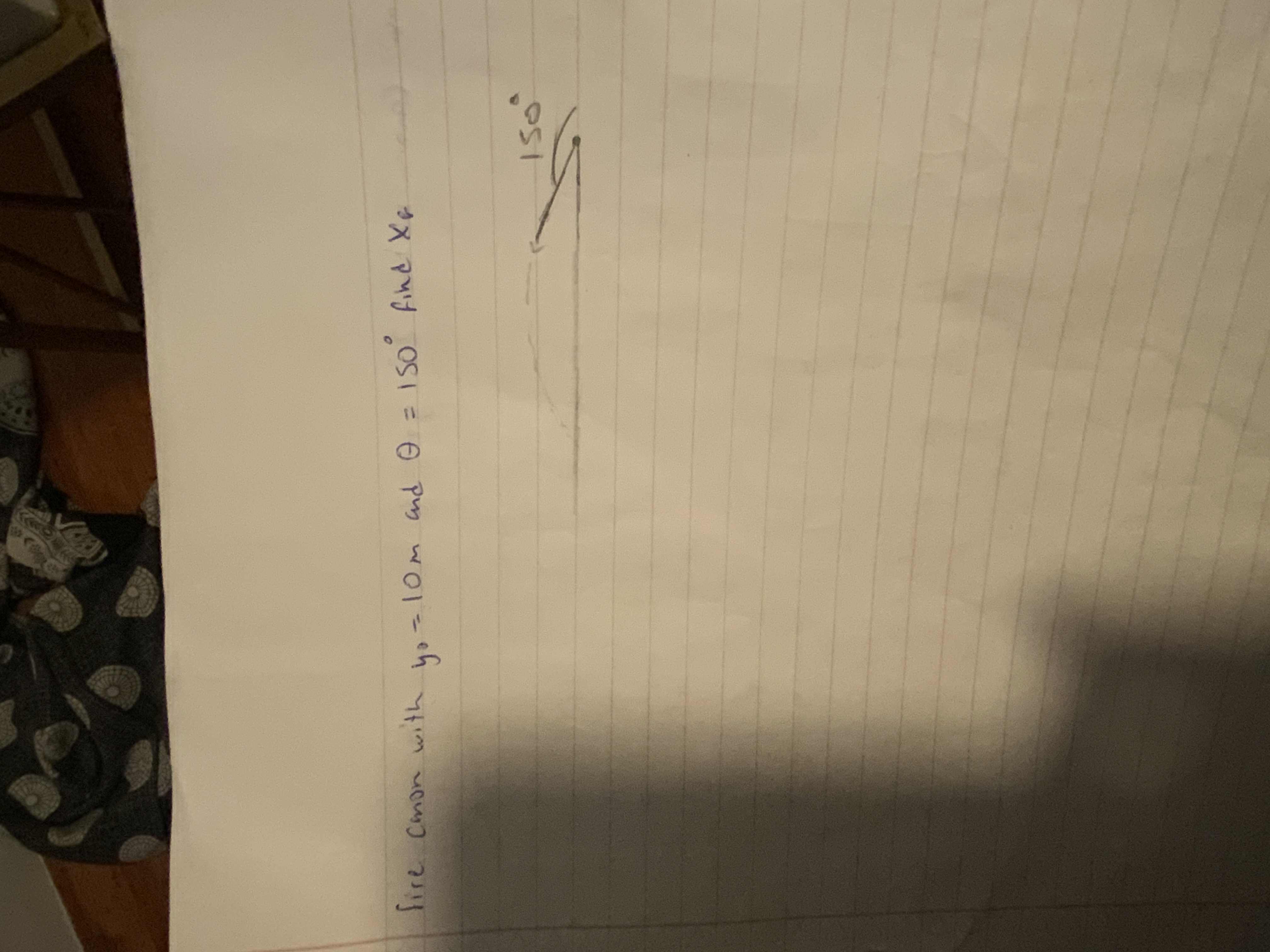 fire cmon with y0=10 m and θ=150∘ find xF | Chegg.com