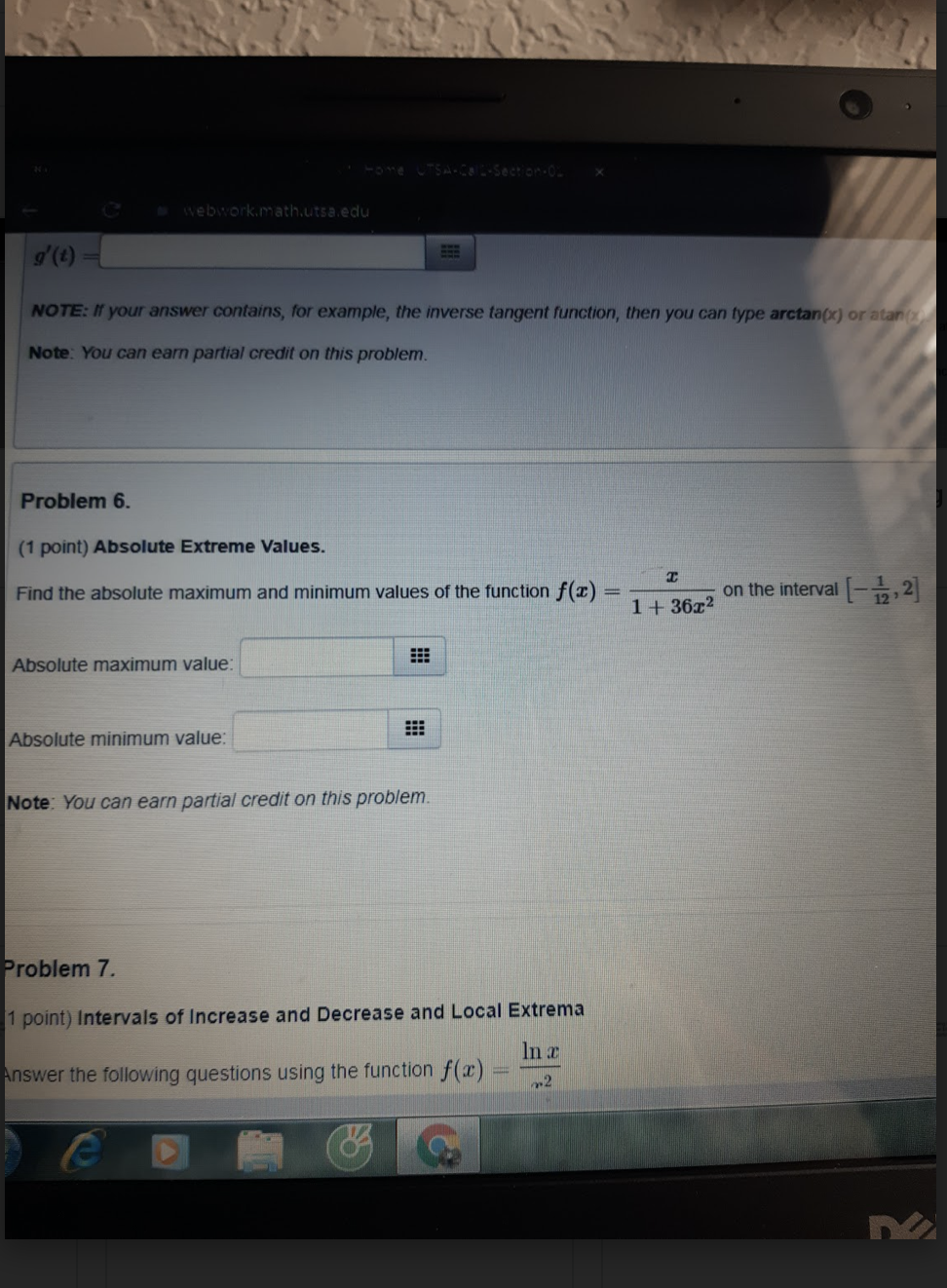 Solved webwork.math.utsa.edu NOTE: If your answer contains, | Chegg.com