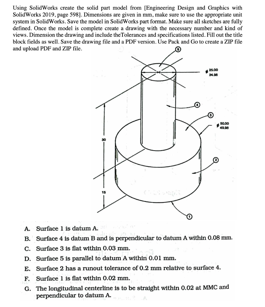 Solved Using SolidWorks create the solid part model from | Chegg.com
