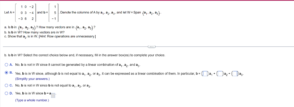 Solved Let A=⎣⎡10−3036−2−42⎦⎤ and b=⎣⎡15−1⎦⎤. Denote the | Chegg.com