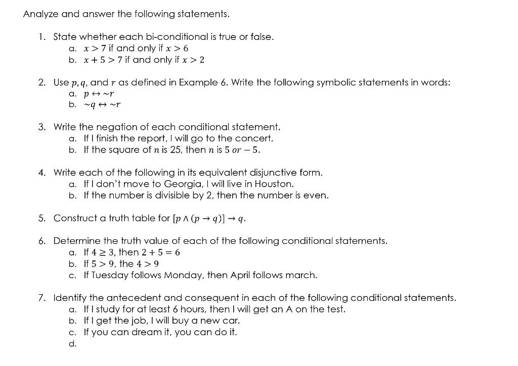 Solved Analyze and answer the following statements. 1. State | Chegg.com