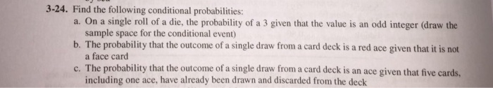 Solved 3-24. Find the following conditional probabilities: | Chegg.com
