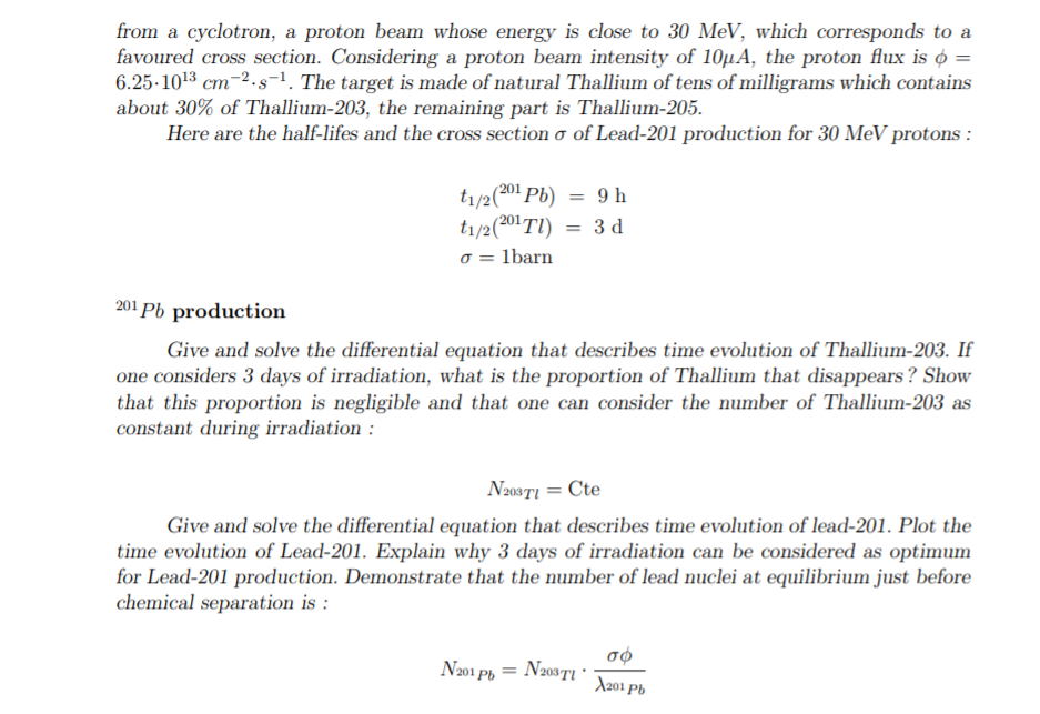 Solved Thallium-201 has chemical and physical properties | Chegg.com