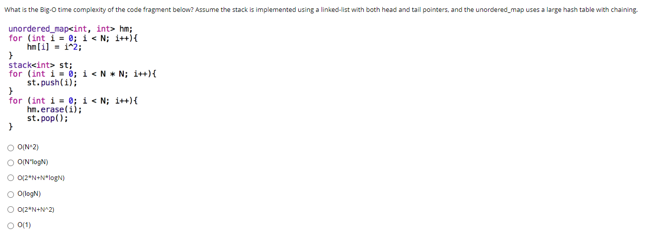 Solved unordered_map hm; for (int iˉ=0;i | Chegg.com