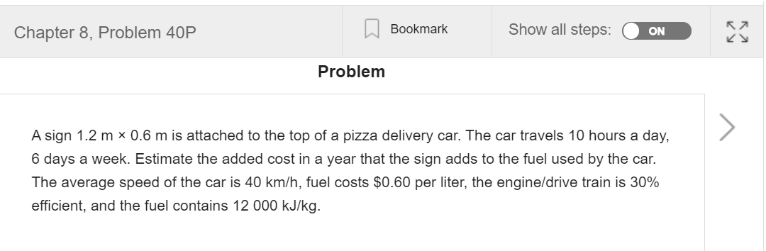 Solved Bookmark Chapter 8, Problem 40P Show all steps: ON | Chegg.com