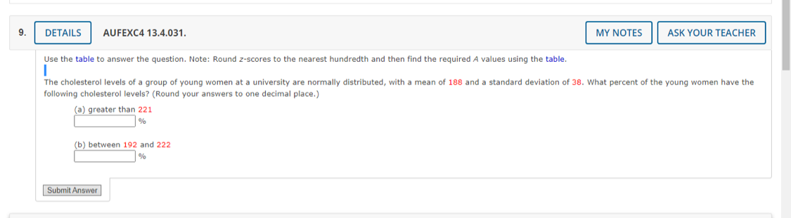 Solved 9. DETAILS AUFEXC4 13.4.031. MY NOTES ASK YOUR | Chegg.com