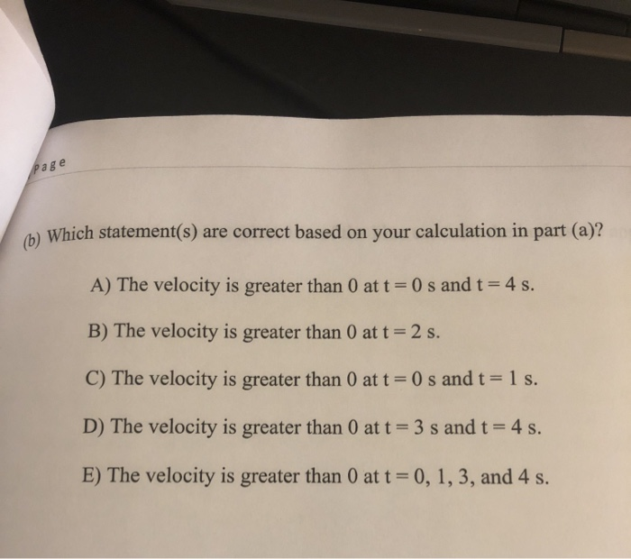 Solved ag e 02: 1D Kinematics: Displacement, Velocity and | Chegg.com