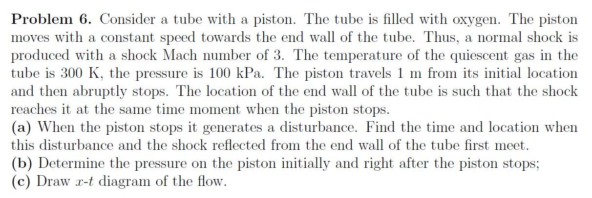 Solved Problem 6. Consider a tube with a piston. The tube is | Chegg.com