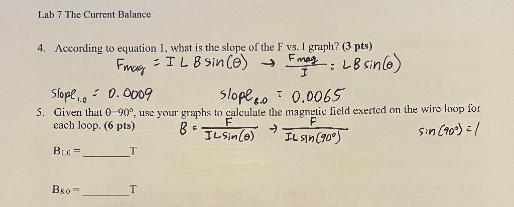 Solved Table 1: Force vs. Current Data (12 pts) Table 2: | Chegg.com