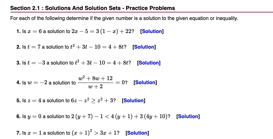 Solved Section 2.1 ﻿: Solutions And Solution Sets - | Chegg.com