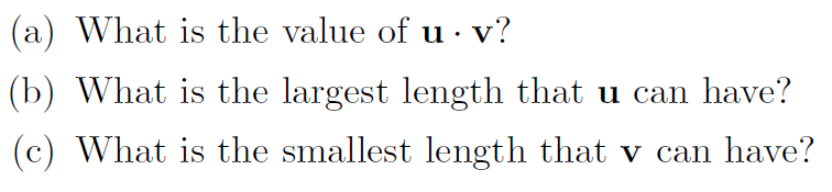Solved Suppose U V Are Vectors In R4 Such That U V