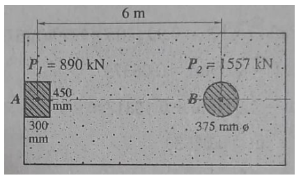 Solved A combined footing shown carries an exterior column | Chegg.com