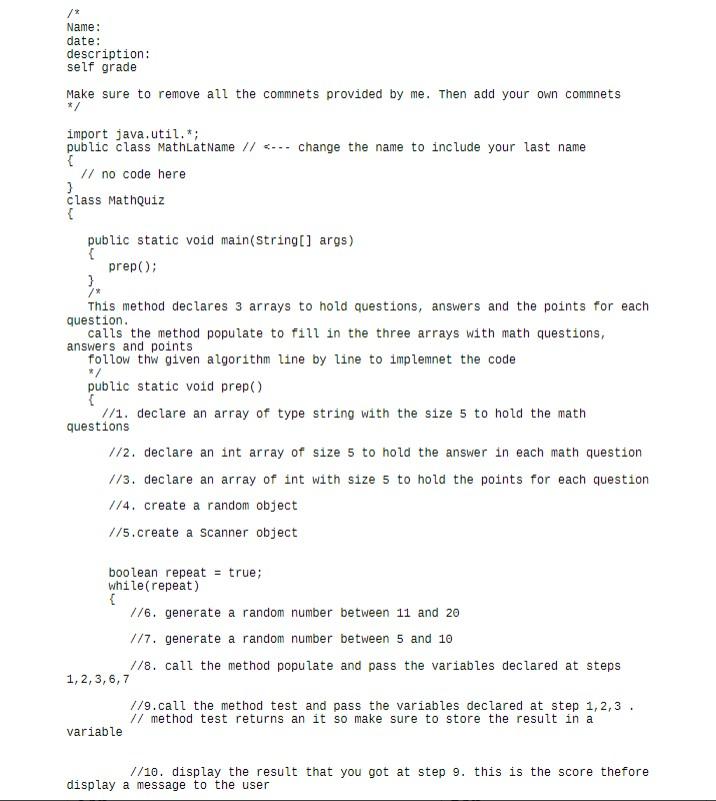 Objectives: Practice declaring arrays, populating the | Chegg.com
