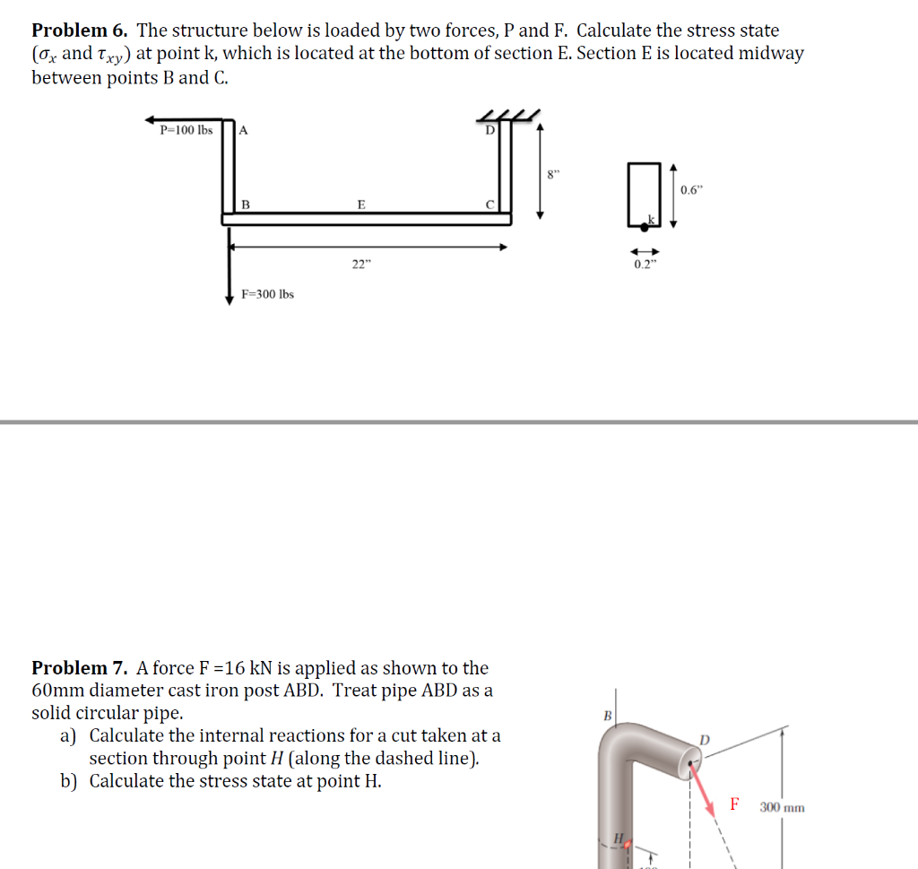Solved Problem 6. The structure below is loaded by two | Chegg.com