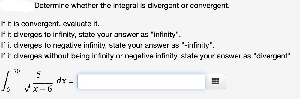 Solved Determine whether the integral is divergent or | Chegg.com