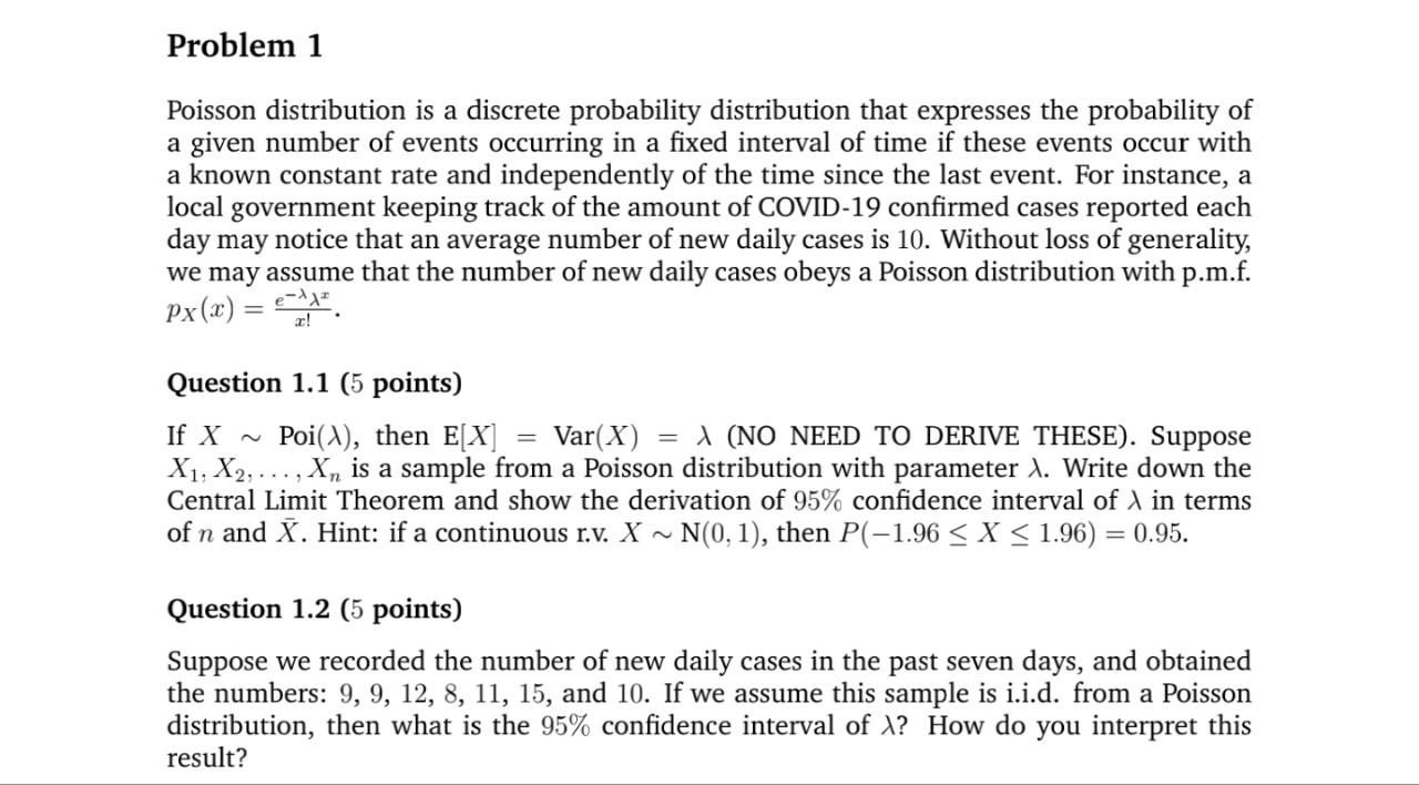 Solved Poisson distribution is a discrete probability | Chegg.com