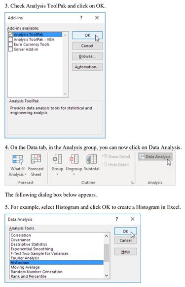 Solved Preliminary Anahsis Tool Pak The Analysis ToolPak is | Chegg.com
