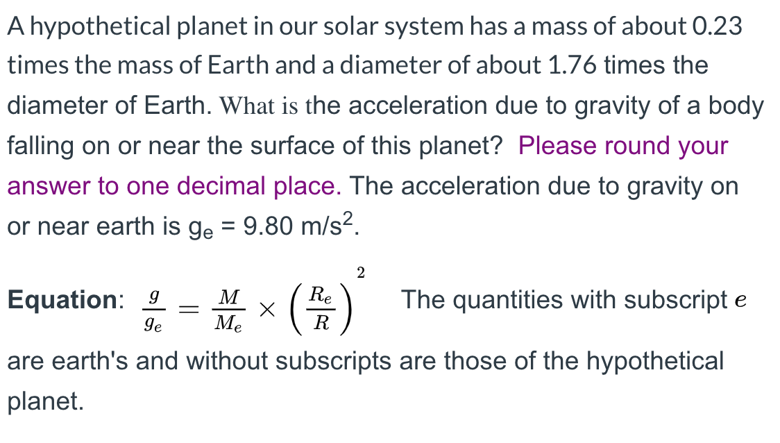 Solved A hypothetical planet in our solar system has a mass | Chegg.com
