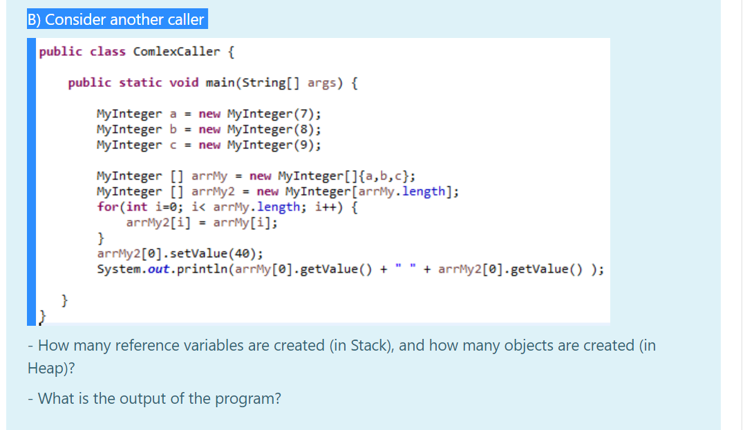 Solved Consider the class Mylnteger. public class MyInteger | Chegg.com