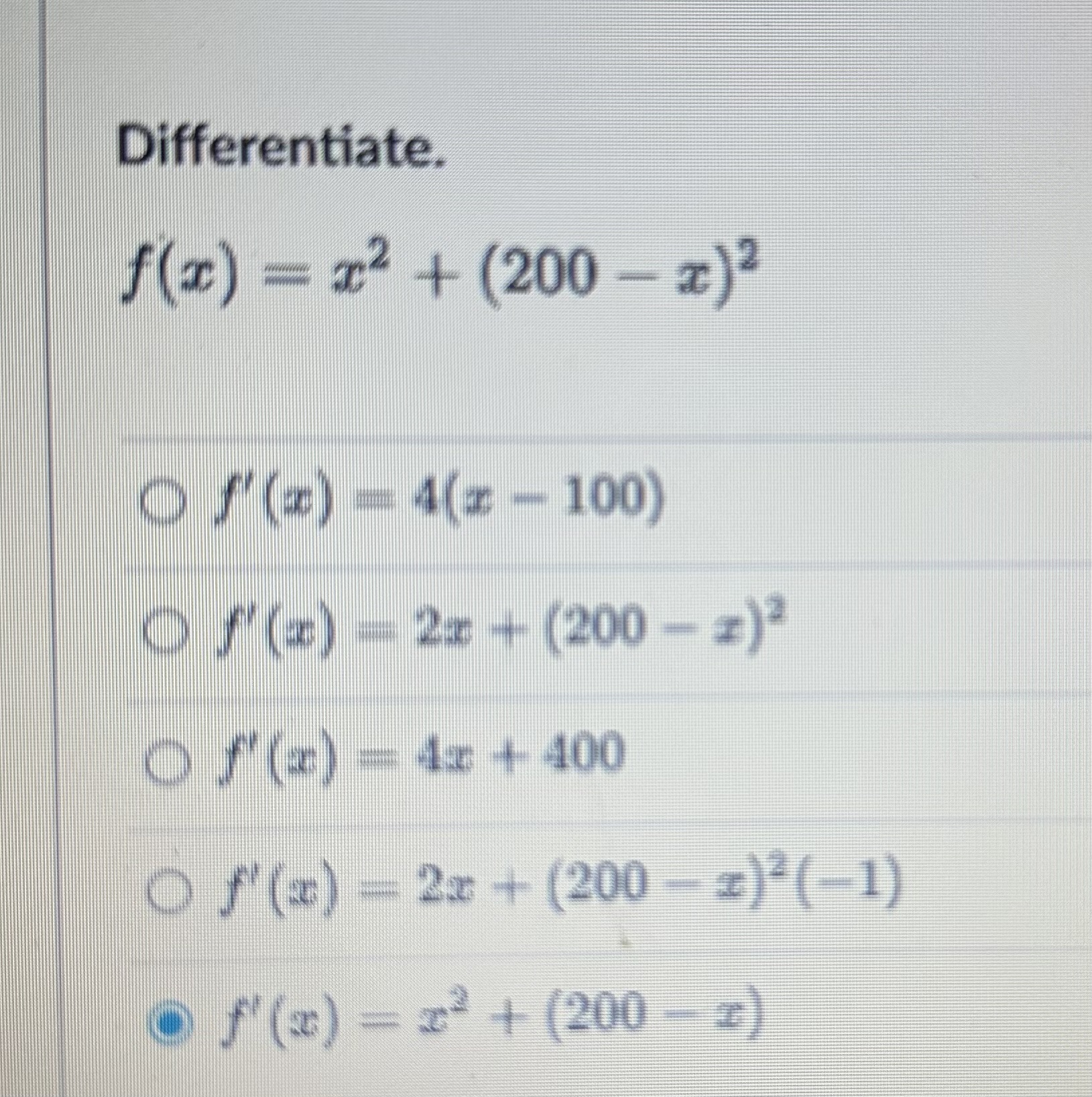 Solved Differentiate. | Chegg.com