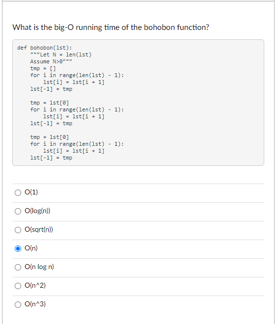 Solved What is the big-O running time of the ucapardo | Chegg.com