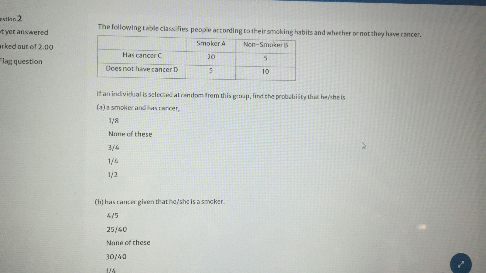 Solved estion 2 The following table classifies people | Chegg.com