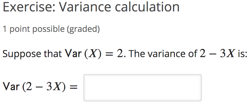 Solved Exercise: Variance calculation 1 point possible | Chegg.com