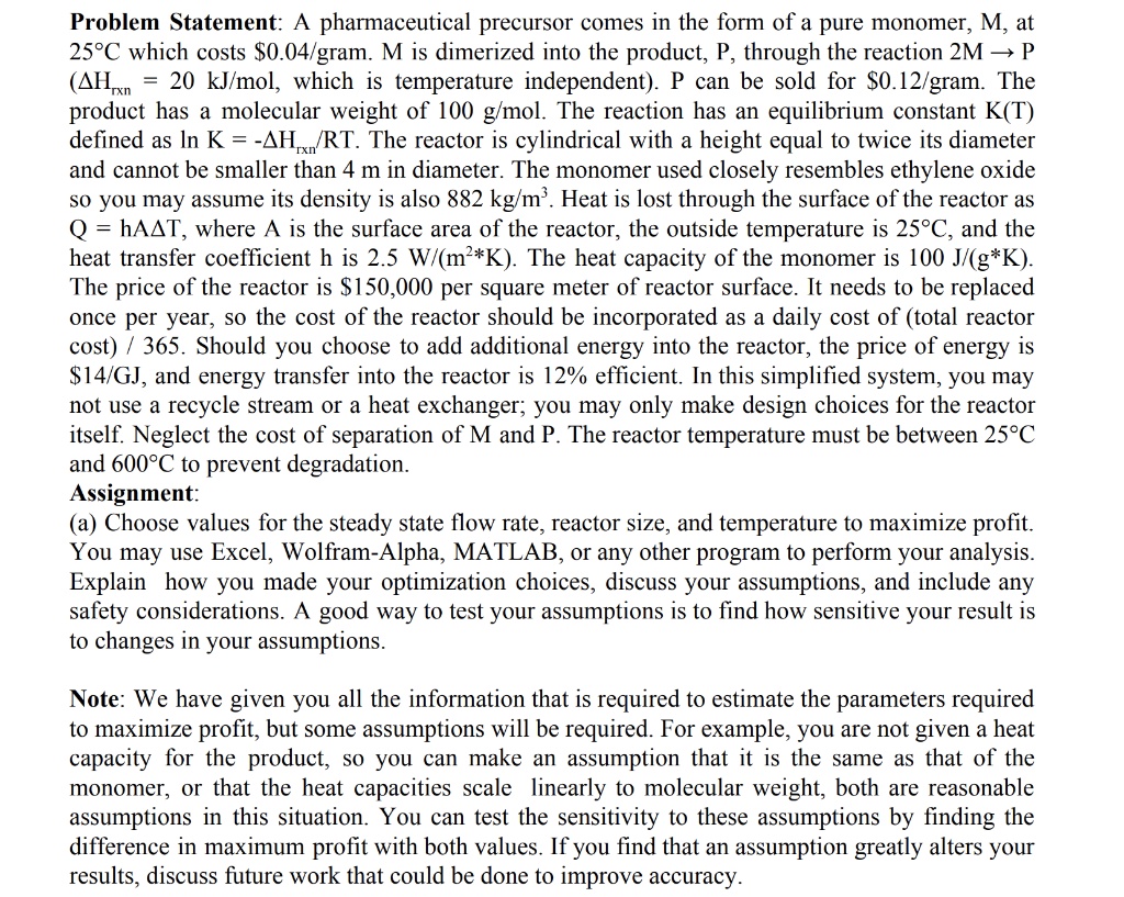 Problem Statement: A pharmaceutical precursor comes | Chegg.com