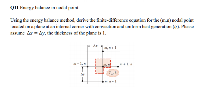 Solved Q11 Energy balance in nodal point Using the energy | Chegg.com