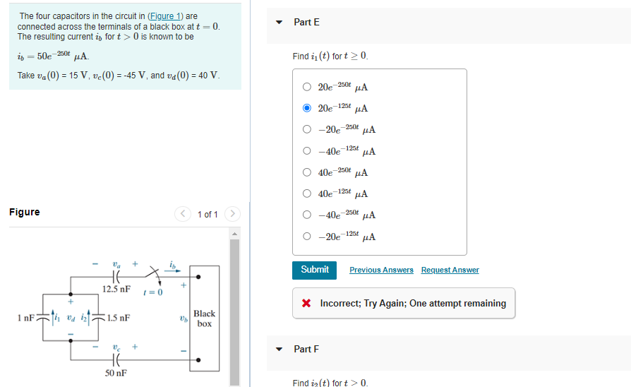 Solved × Incorrect; Try Again; One attempt remaining Part F | Chegg.com