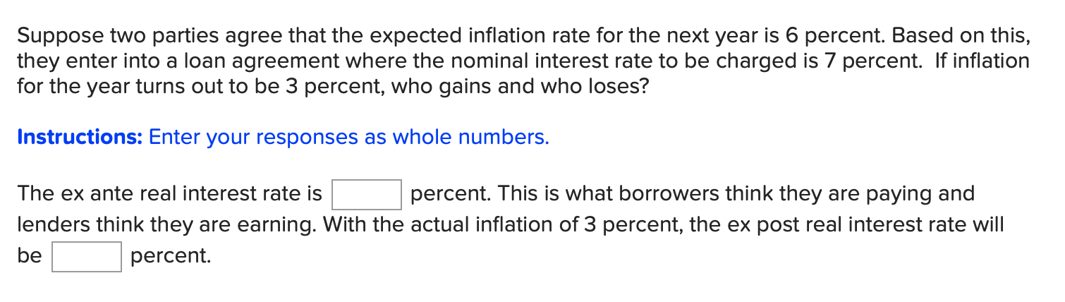 Solved Suppose two parties agree that the expected inflation | Chegg.com