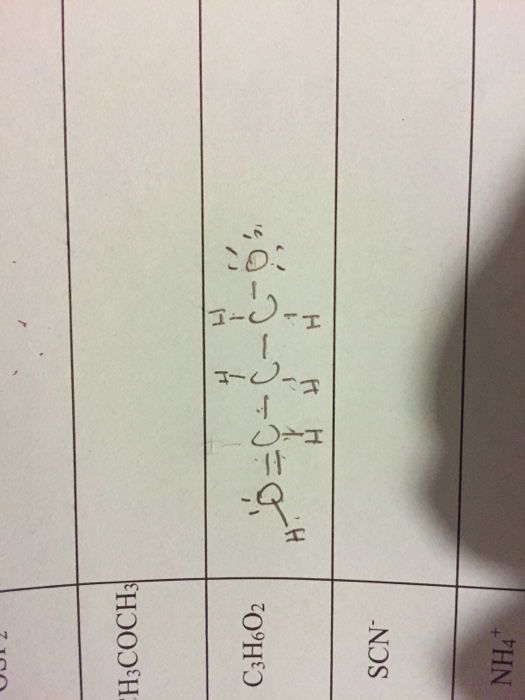 Solved For C3H6O2 i believe I put down the correct Lewis dot | Chegg.com