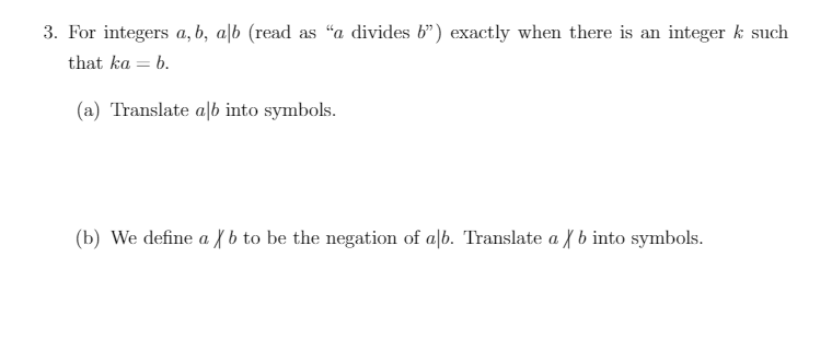 Solved 3. For integers a, b, alb (read as “a divides b”) | Chegg.com