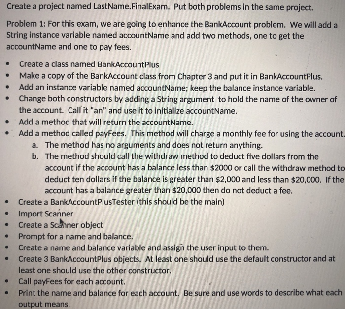 Solved Create a project named LastName.FinalExam. Put both | Chegg.com