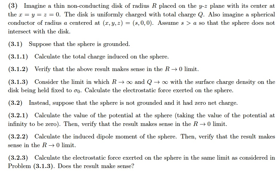 (3) Imagine a thin non-conducting disk of radius R | Chegg.com