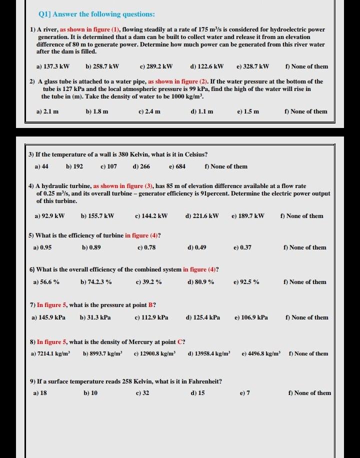 Q1] Answer the following questions: 1) A river, as | Chegg.com