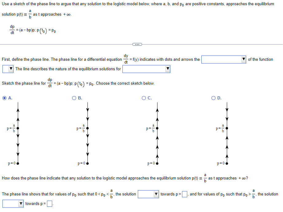 Solved Use a sketch of the phase line to argue that any | Chegg.com
