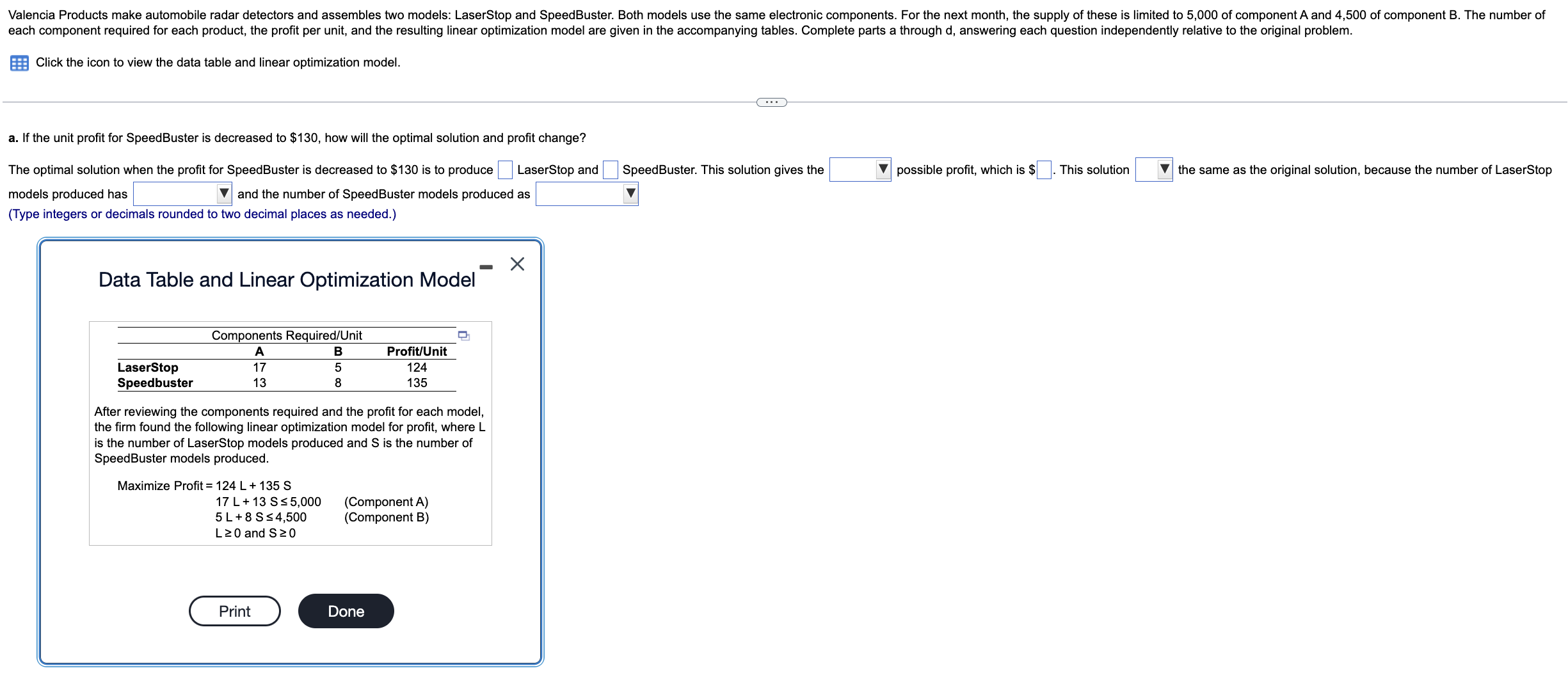 Solved Click the icon to view the data table and linear | Chegg.com