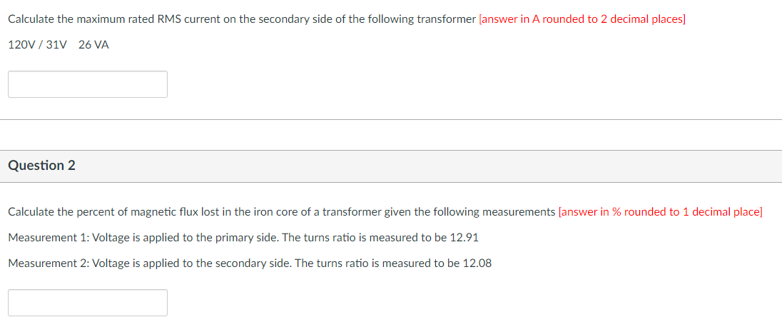 Solved Calculate the maximum rated RMS current on the | Chegg.com