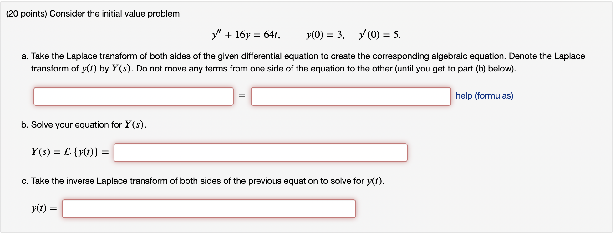 Solved (20 points) Consider the initial value problem | Chegg.com