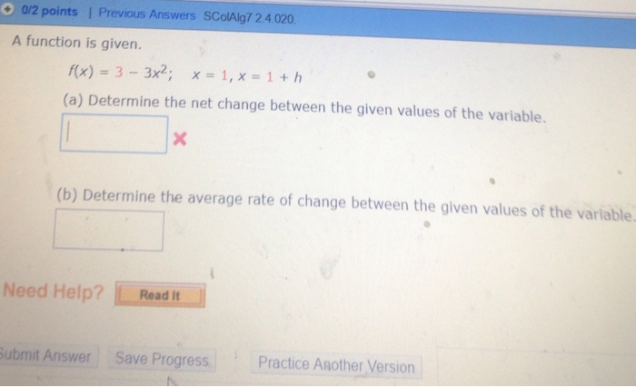 Solved A function is given. f(x) = 3 - 3x^2; x = 1, x = 1 + | Chegg.com