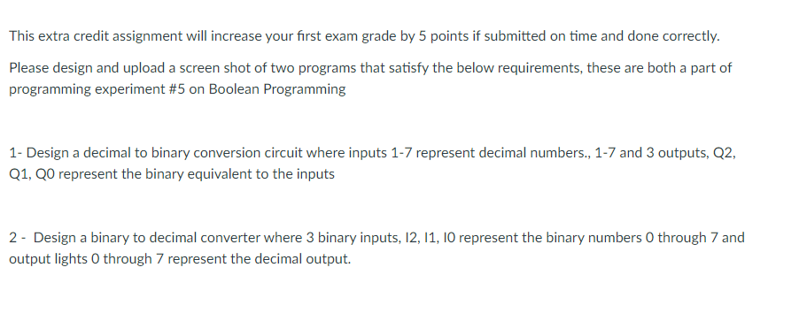 Solved This extra credit assignment will increase your first | Chegg.com