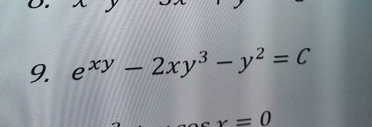 Solved (yexy−2y3)dx+(xexy−6xy2−2y)dy=09. exy−2xy3−y2=C | Chegg.com