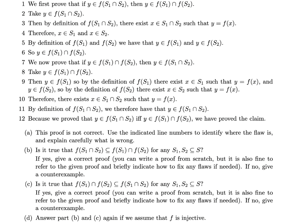 Solved ( 4×3 points) Let S,T be arbitrary sets, and let | Chegg.com