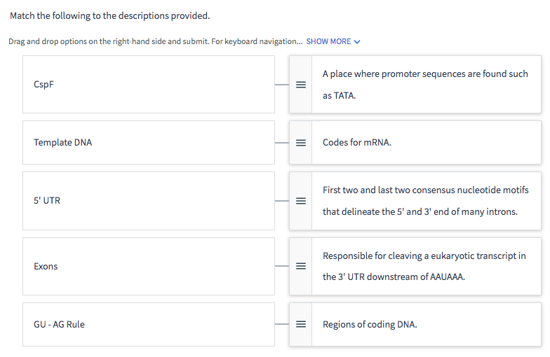 Solved Match the following to the descriptions provided. | Chegg.com