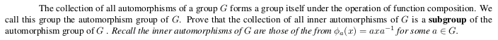 Solved The collection of all automorphisms of a group G | Chegg.com
