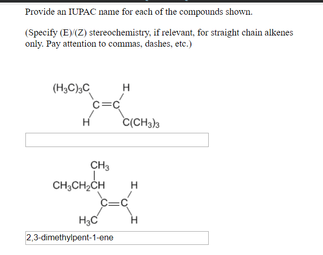 Solved Provide an IUPAC name for each of the compounds | Chegg.com