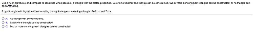 Solved Use a ruler, protractor, and compass to construct, | Chegg.com