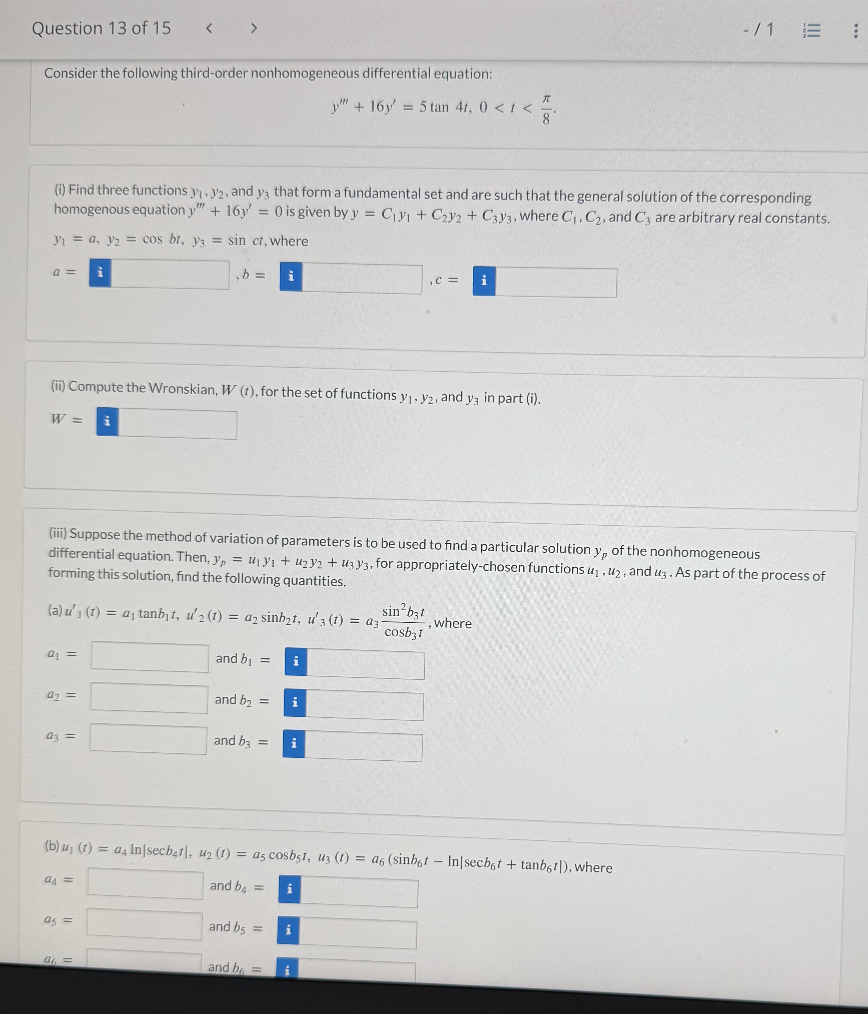 Solved Question 13 of 15Consider the following third-order | Chegg.com