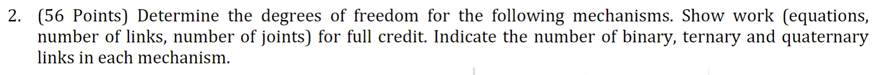 Solved (56 Points) Determine the degrees of freedom for the | Chegg.com